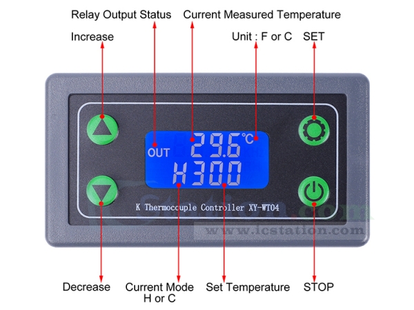 XY-WT04 High-Temperature Controller | K-type Thermocouple -99~999C LCD ...