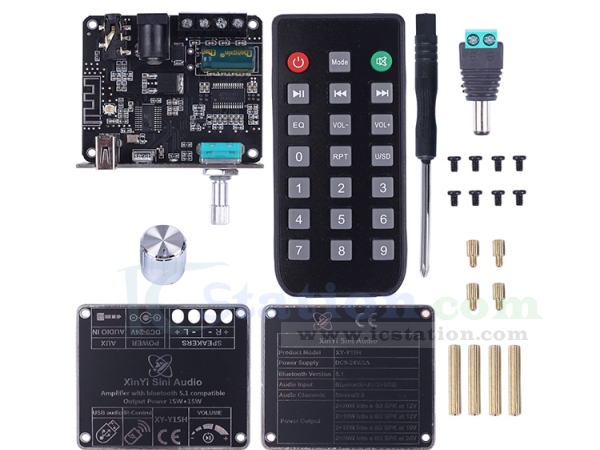 15W+15W HIFI Bluetooth-compatible Amplifier Board, BLE 5.1 Stereo Audio ...