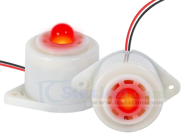 DC 24V 100dB Electronic Alarm Red Flashing Light High Decibel Buzzer ...