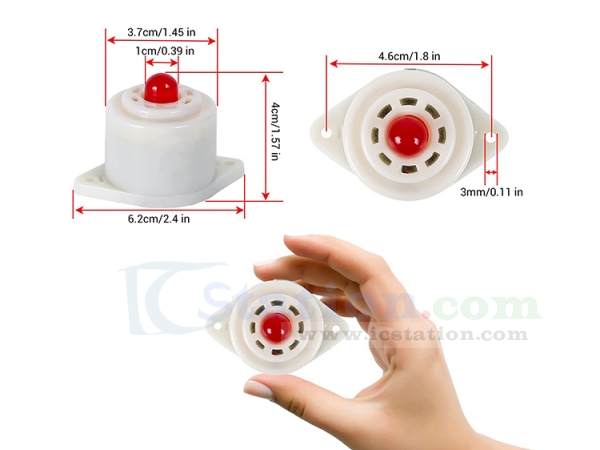 DC 24V 100dB Electronic Alarm Red Flashing Light High Decibel Buzzer ...