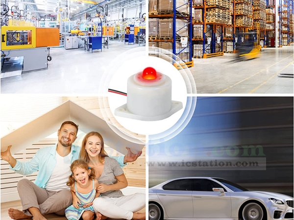 DC 24V 100dB Electronic Alarm Red Flashing Light High Decibel Buzzer ...