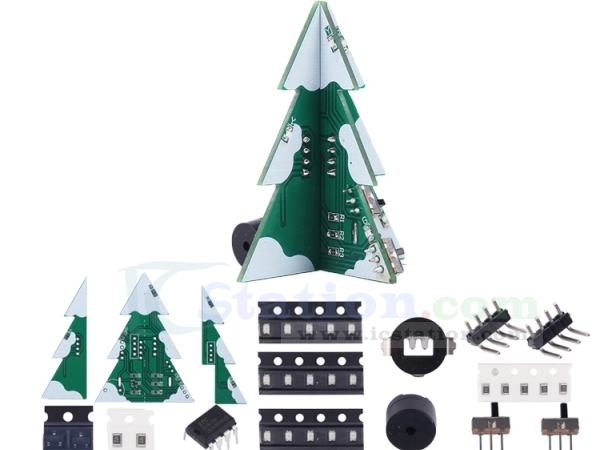 3D Mini PCB Christmas Tree with Music DIY Kit | SMD Soldering Practice Kit