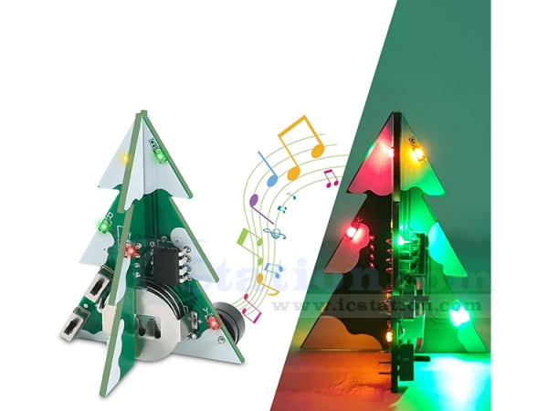 3D Mini PCB Christmas Tree with Music DIY Kit | SMD Soldering Practice Kit