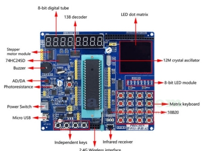STC89C52 Development Board C51 LCD1602 8051 MCU Controller System Board