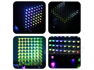 DIY Kit 3D Light Cube 8x8x8 RGB LED Cube - Advanced Soldering Projects