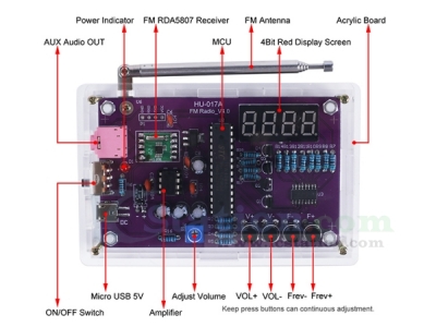 DIY Radio Kits FM 87-108MHz RDA5807 Radio Soldering Practice Kit