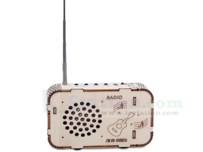 ICStation DIY Wooden Radio Kit - FM 88-108Mhz Battery Assembly for STEM ...