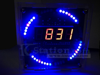 DS1302 DIY Rotating LED Electronic Clock Kit | DIY Kit | ICStation