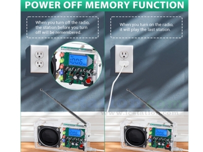ICStation DIY FM Radio Kit | Adjustable 76-108MHz Wireless Receiver ...