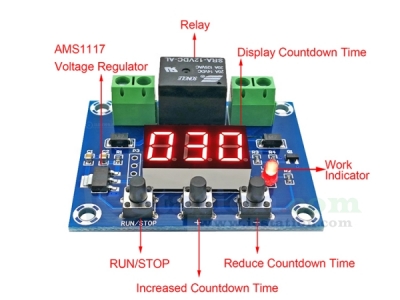 DC 12V Digital Timing Switch - 1-999 Minutes Countdown Timer Module