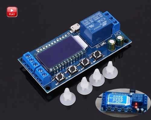 Micro USB Digital LCD Display Time Delay Relay Module 6-30V Control Timer Switch Trigger Cycle ...