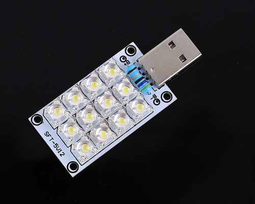 DC 5V USB Lamp 12-LED Super Bright White Piranha LED Board Light Lamp