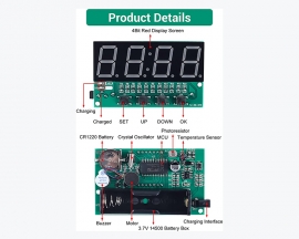 DIY Kit 4Bit Digital Electronic Clock with Red LED | Date Time ...