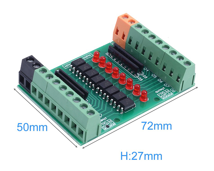 8-Channel Optocoupler Isolation Module PNP NPN Low High Level Output ...