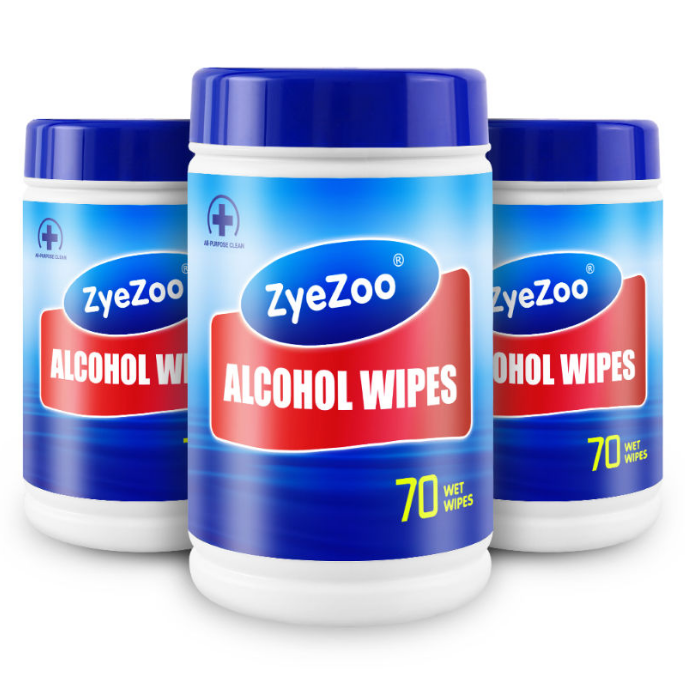 ZyeZoo Disposable Alcohol Wipe Portable 75% Alcohol Cleaning Wipes ...